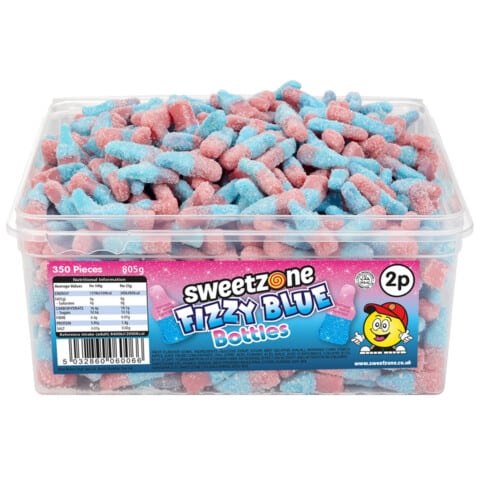 Sweetzone Fizzy Blue Bottles 350 x 2p (805g) - Sweet Genie