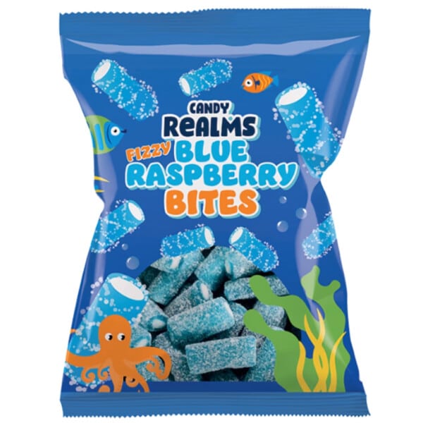Candy Realms Fizzy Blue Raspberry Bites Bag (170g) - Sweet Genie